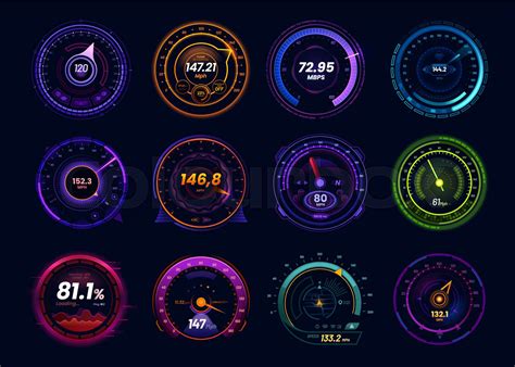 Car Speedometer Gauge Internet Speed Test Dials Stock Vector Colourbox