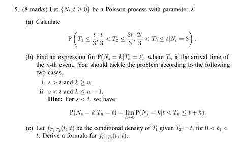 Marks Let Nt T Be A Poisson Process Chegg