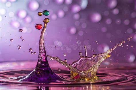 Vibrant Liquid Forms And Colliding Objects Dance Gracefully Against A Backdrop Of Water Splash