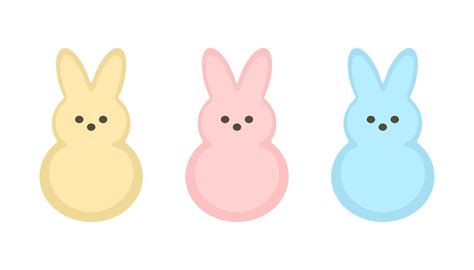 Marshmallow Peeps Easter Bunnies Different Colors Set Small Cute