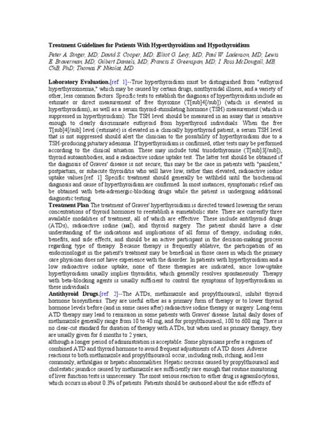 Treatment And Guidelines Patient Hyperthyroid Pdf Hyperthyroidism Thyroid Stimulating Hormone