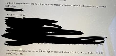 Solved For The Following Exercises Express Vector PQ With Chegg Com