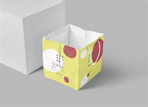 宽版牛皮纸购物袋模型PSD样机 01