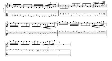 Guitar Scale Run 16th Notes 3 Note Pattern For 3 Beats 1 Beat Of Ascending Sextuplets Mile