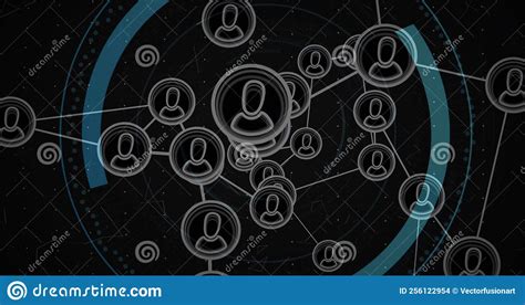 Image Of Scope Scanning With Padlock Icon Over Networks Of Connections