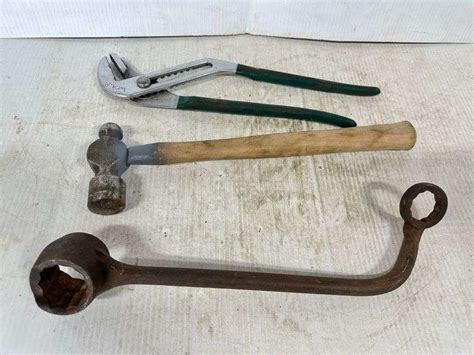 16 Diamalloy Slip Joint Pliers 16 Ball Peen Hammer And An Older