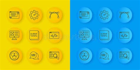 Set Line RGB And CMYK Color Mixing UI UX Design Front End Development Bezier Curve And