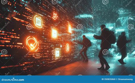 Dangerous Group Of Hackers Internet Cyber Crime System Breaking And Malware Concept By