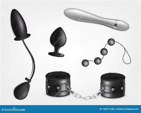 Accessories For Sex Games Realistic Vector Set Stock Vector Illustration Of Object