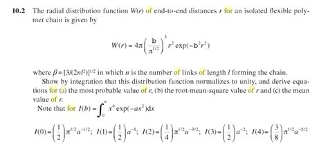 Solved 10 2 The Radial Distribution Function W R Of