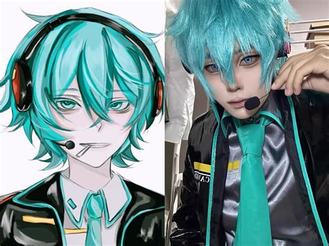 Custom Male Miku Hatsune Cosplay Set And Miku Vocaloid Cosplay Costume