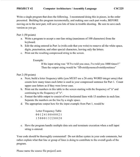 Solved Project 2 Computer Architecture Assembly Language