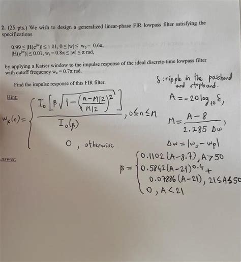 Solved Pts We Wish To Design A Generalized Chegg
