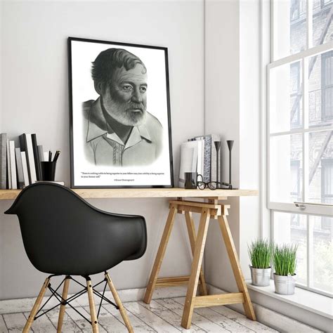 Instant Download Ernest Hemingway Poster Motivasyonel Etsy