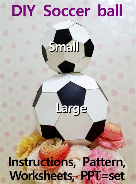 Paper Soccer Ball Toy Papercraft Diy Soccer Ball Printable Instant