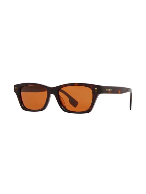 Burberry Rectangular Tortoiseshell Effect Sunglasses Brown Farfetch