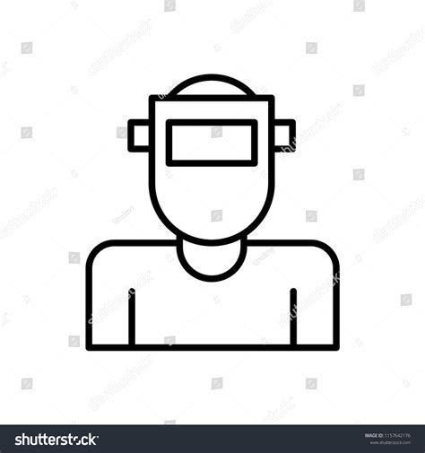 welding mask modern simple outline vector vector de stock libre de