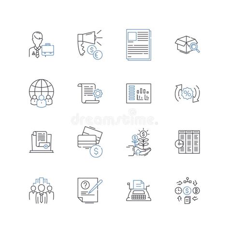 Portfolio Management Space Line Icons Collection Strategy Allocation Diversification