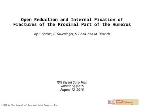 Ppt Open Reduction And Internal Fixation Of Fractures Of The Proximal Part Of The Humerus By C
