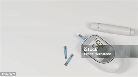 Digital White Glucometer Tools Diabetes Home Testing Kit Isolated On