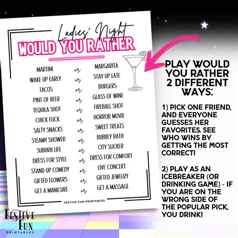 Ladies Night Games Bundle 6 Girls Night Out Activities Printable