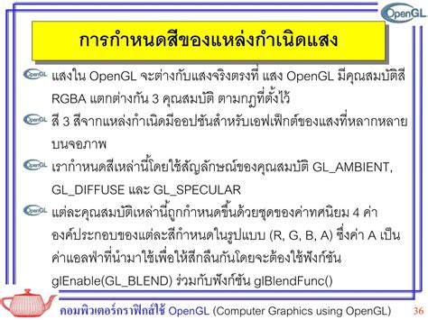 Ppt คอมพิวเตอร์กราฟิกส์ใช้ Opengl Computer Graphics Using Opengl