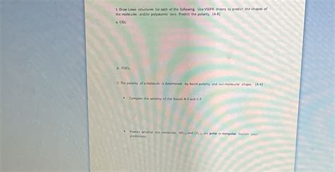 [solved] 1 Draw Lewis Structures For Each At The Following Use Vsepr Course Hero