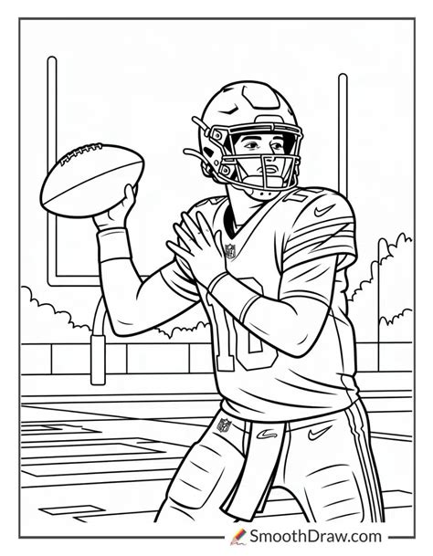 Quarterback Coloring At Yescoloring Sketch Coloring Page