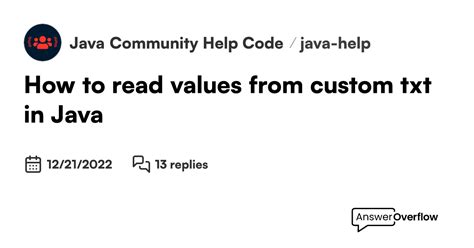 How To Read Values From Custom Txt In Java Java Community Help Code Learn