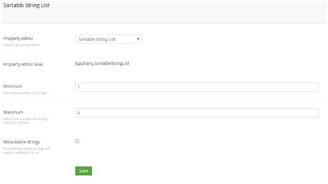 Sortable String List Our Umbraco