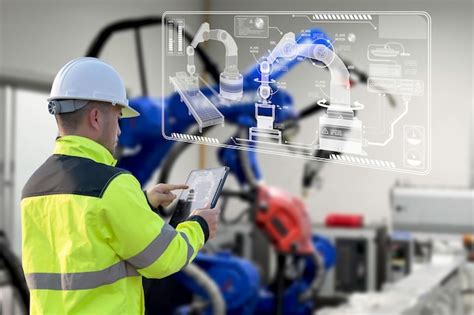 Premium Photo Young Asian Engineer Manager Checking And Controling Automation Robot Arms