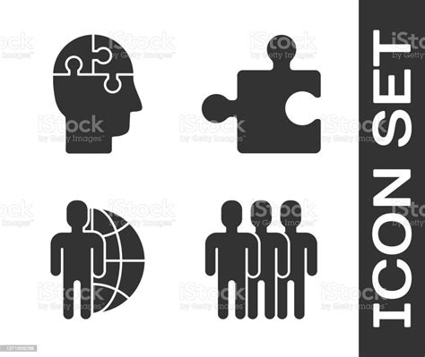 사용자 그룹 인간의 머리 퍼즐 전략 글로브와 사람과 퍼즐 아이콘의 조각을 설정합니다 벡터 개념에 대한 스톡 벡터 아트 및 기타 이미지 Istock