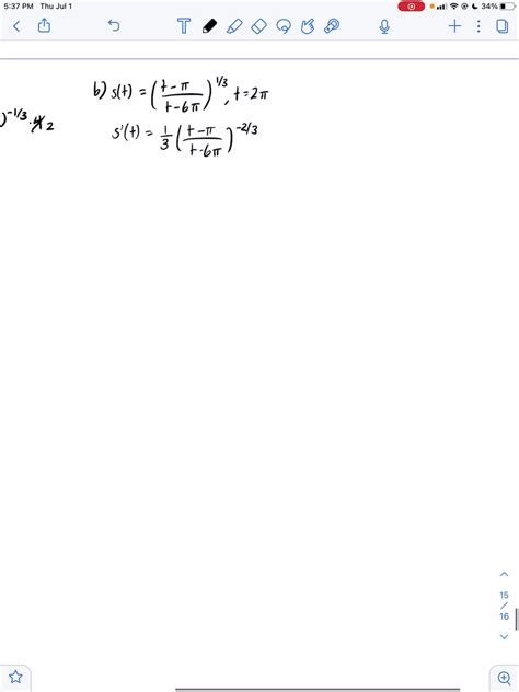 SOLVED Find The Rate Of Change Of Each Function At The Given Value Of T