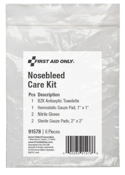 Nosebleed Care Kit First Aid Only Firstaidonly