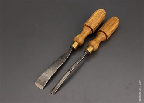 2 Addis Carving Gouges 38 And 78 Inch Boxwood Handles 101628 Jim