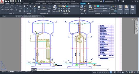 Plano De Instalaciones Hidráulicas De Reservorio 225 M3 Dwg