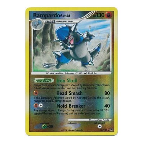 Rampardos 13127 Platinum Base Set Reverse Holo Rare Pokemon Card Near