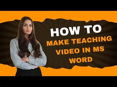 HOW TO MAKE TEACHING VIDEOS IN MS WORD YouTube