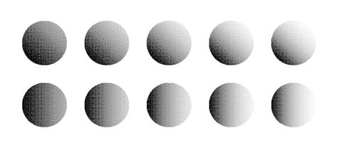 Premium Vector Circles With Various Density Of Bitmap Dither Gradient Isolated On White Back