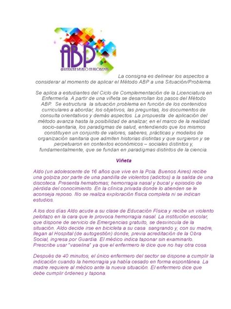 Abp Ejemplo Enfermeria Pdf Aprendizaje Enfermería