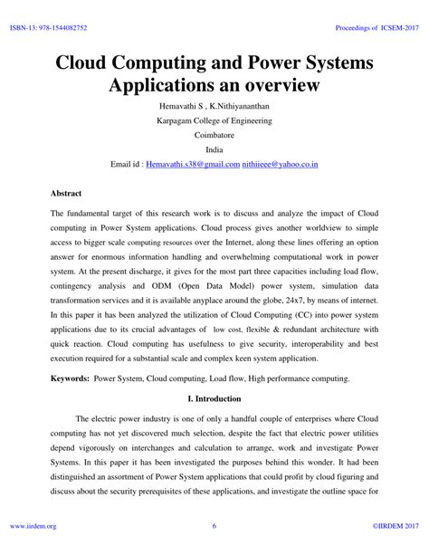 pdf cloud computing and power systems applications an overview
