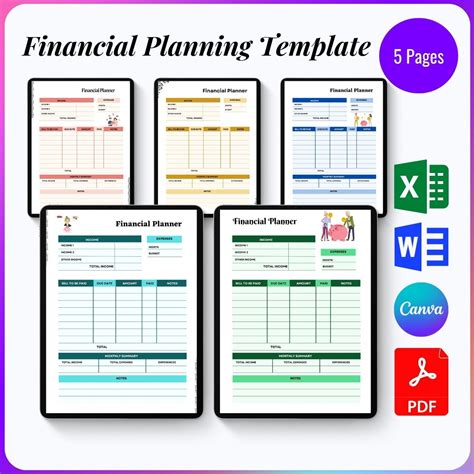 Financial Planner Template Blank Printable Pdf Word