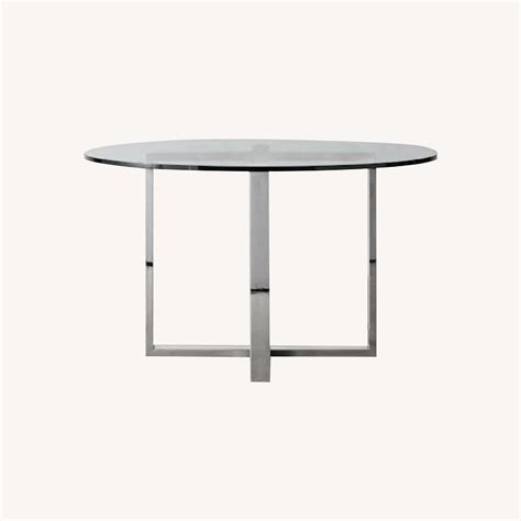Williams Sonoma Mercer Round Glass Dining Room Table Aptdeco