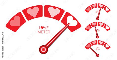 Love Meter Design Indicating Empty And Full Love Concept Romantic