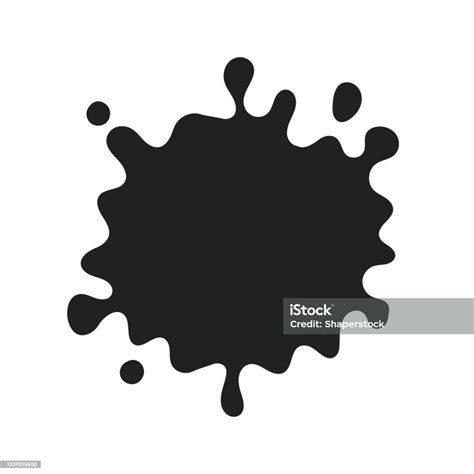 벡터 잉크 스플랫 아이콘 페인트 스플래시 흑백 플랫 기호 격리 스팟 기호 로고 일러스트레이션 물이 튀는에 대한 스톡 벡터 아트 및 기타 이미지 Istock