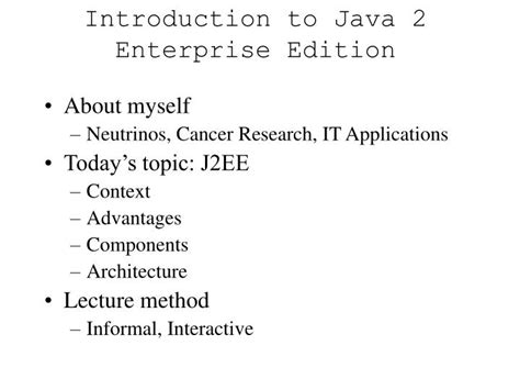Ppt Introduction To Java 2 Enterprise Edition Powerpoint Presentation