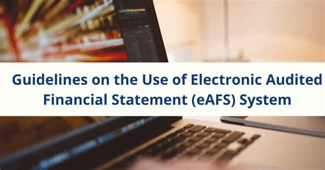 Guidelines On The Use Of Electronic Audited Financial Statement Eafs