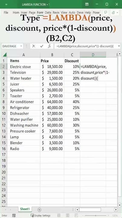 How To Create Custom Functions Using Lambda In Excel Youtube