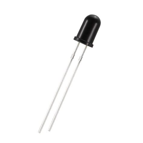 Uxcell 50pcs Photosensitive Diode Photodiodes Light Sensitive Sensors 5mm Black Round Head