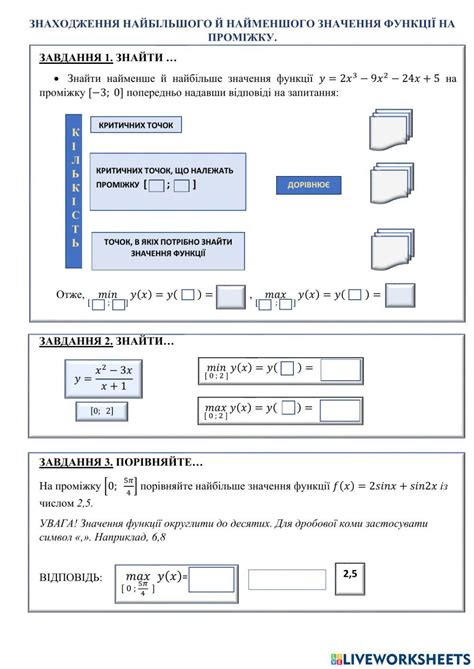 Найбільше й найменше значення функції на проміжку